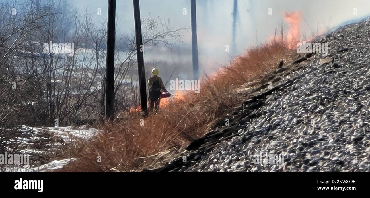 Jessica Marten with Colorado State University (CSU) oversees a ...