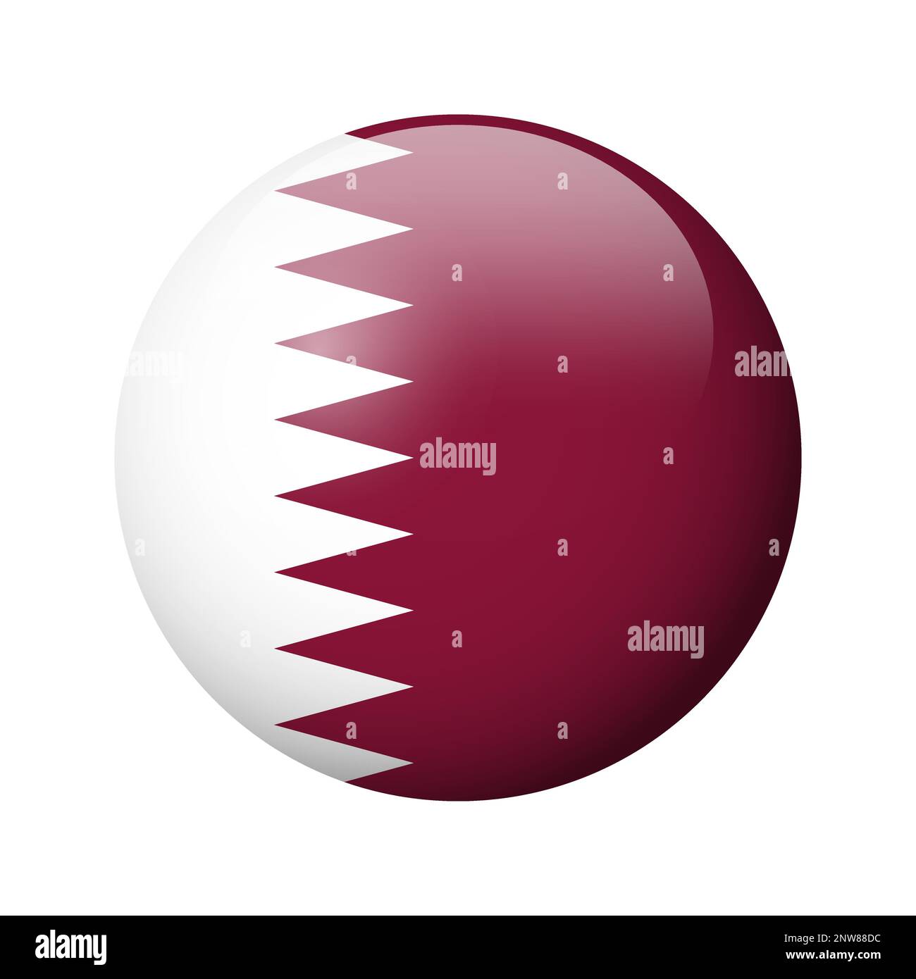 Qatar flag - glossy circle badge. Vector icon Stock Vector Image & Art ...