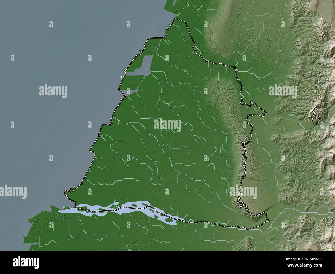 Changhua, county of Taiwan. Elevation map colored in wiki style with ...
