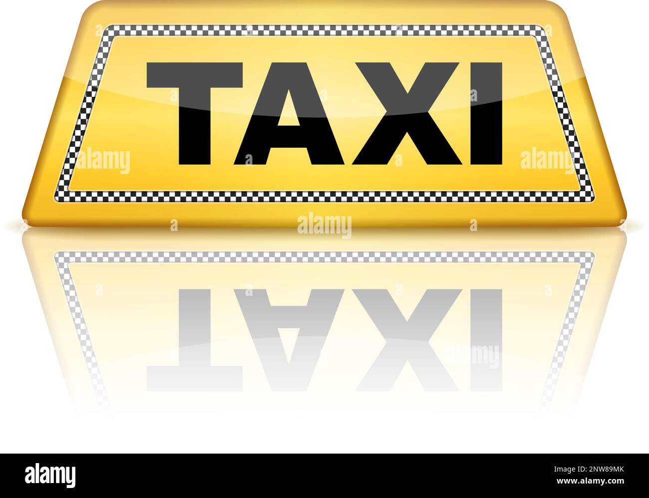 Taxi sign with reflection, vector eps10 illustration Stock Vector Image ...