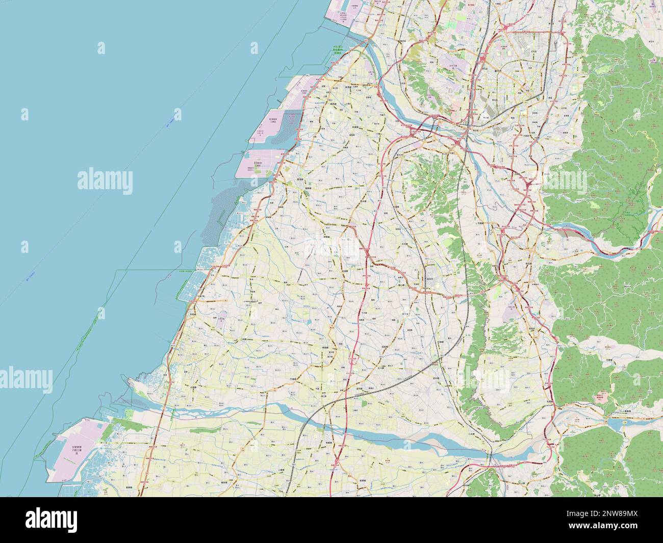 Changhua, county of Taiwan. Open Street Map Stock Photo - Alamy