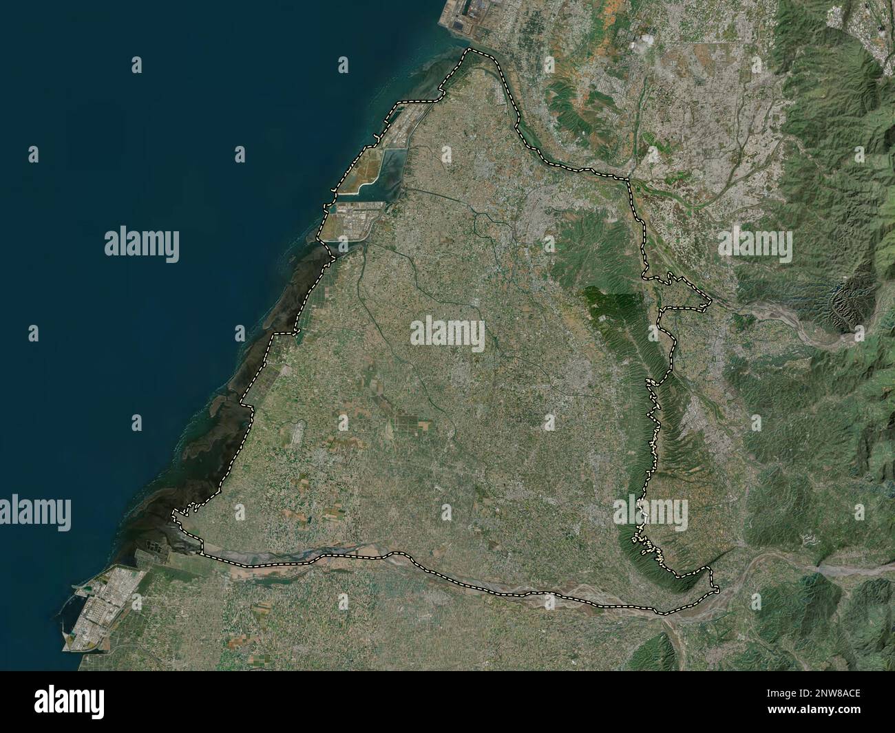 Changhua, county of Taiwan. High resolution satellite map Stock Photo ...