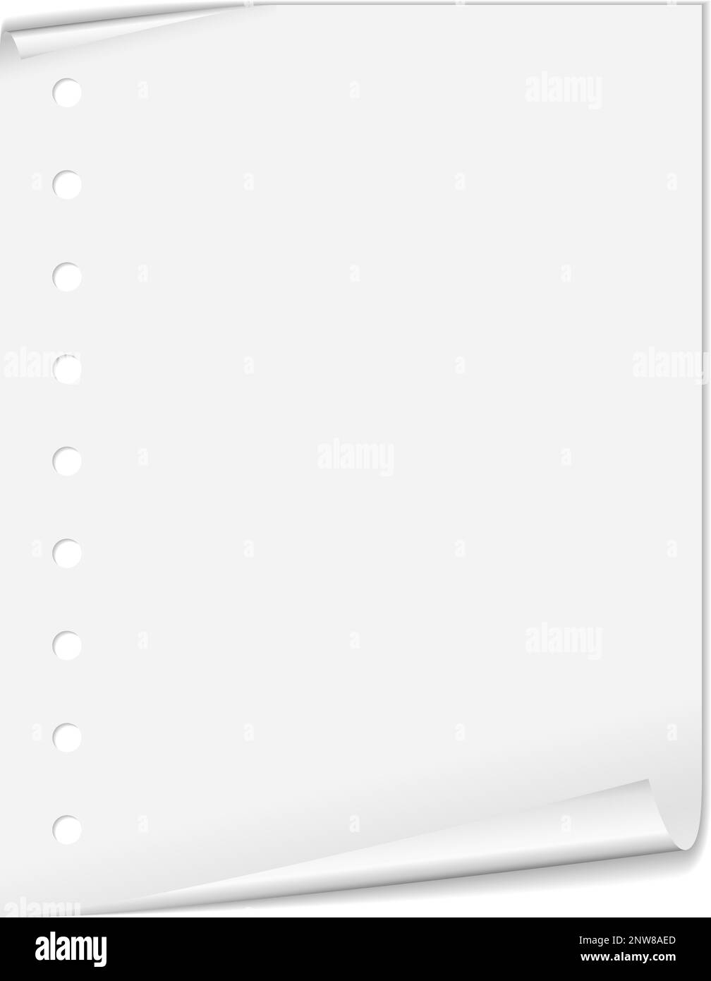 Blank white paper sheet isolated on white background, vector eps10 ...