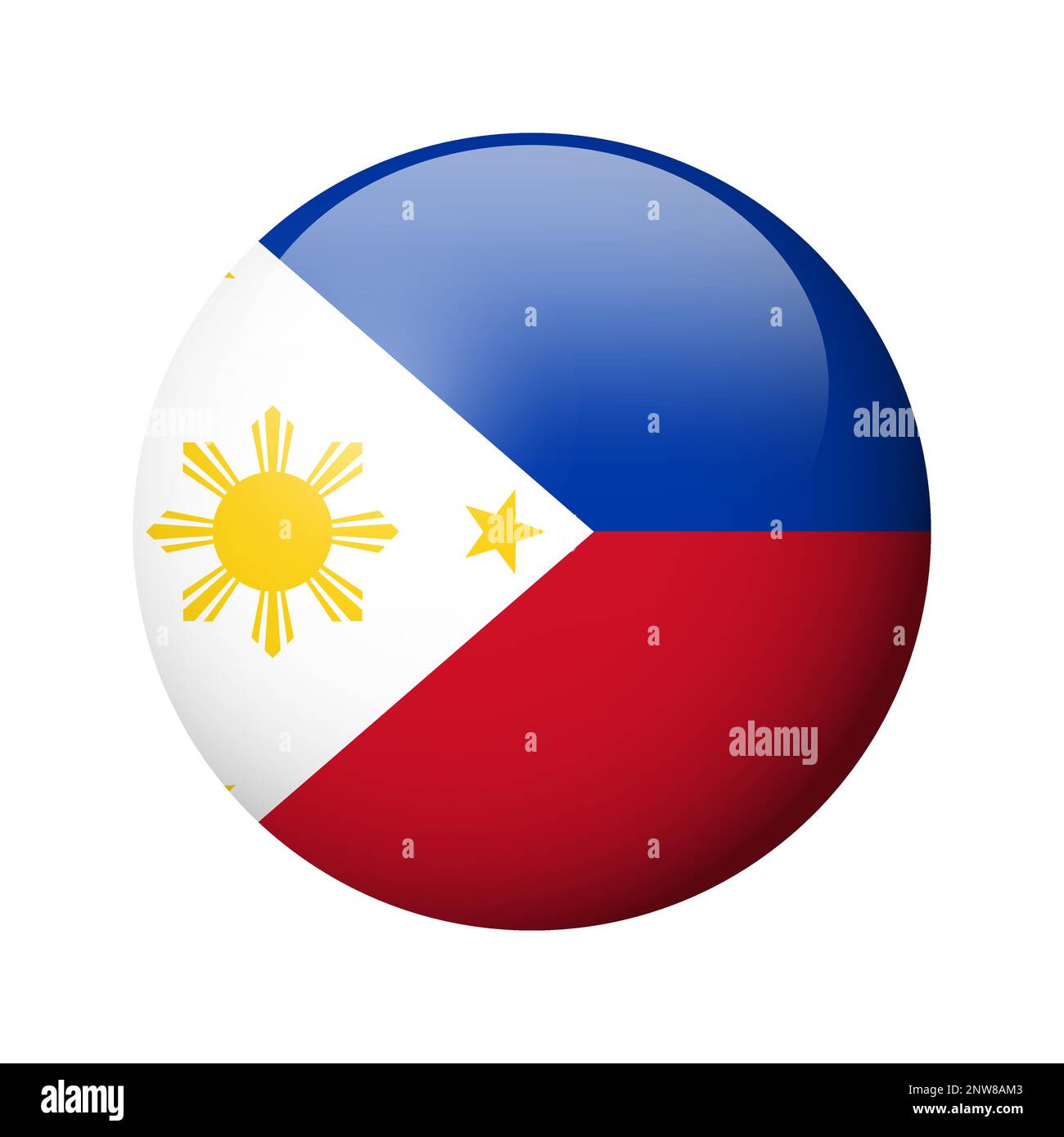 Philippines flag - glossy circle badge. Vector icon Stock Vector Image ...