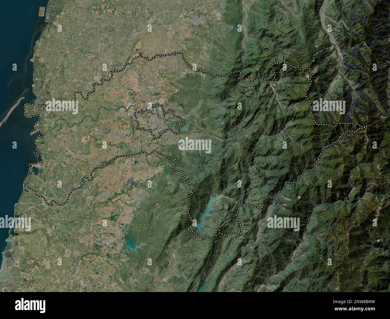 Chiayi, county of Taiwan. High resolution satellite map Stock Photo - Alamy