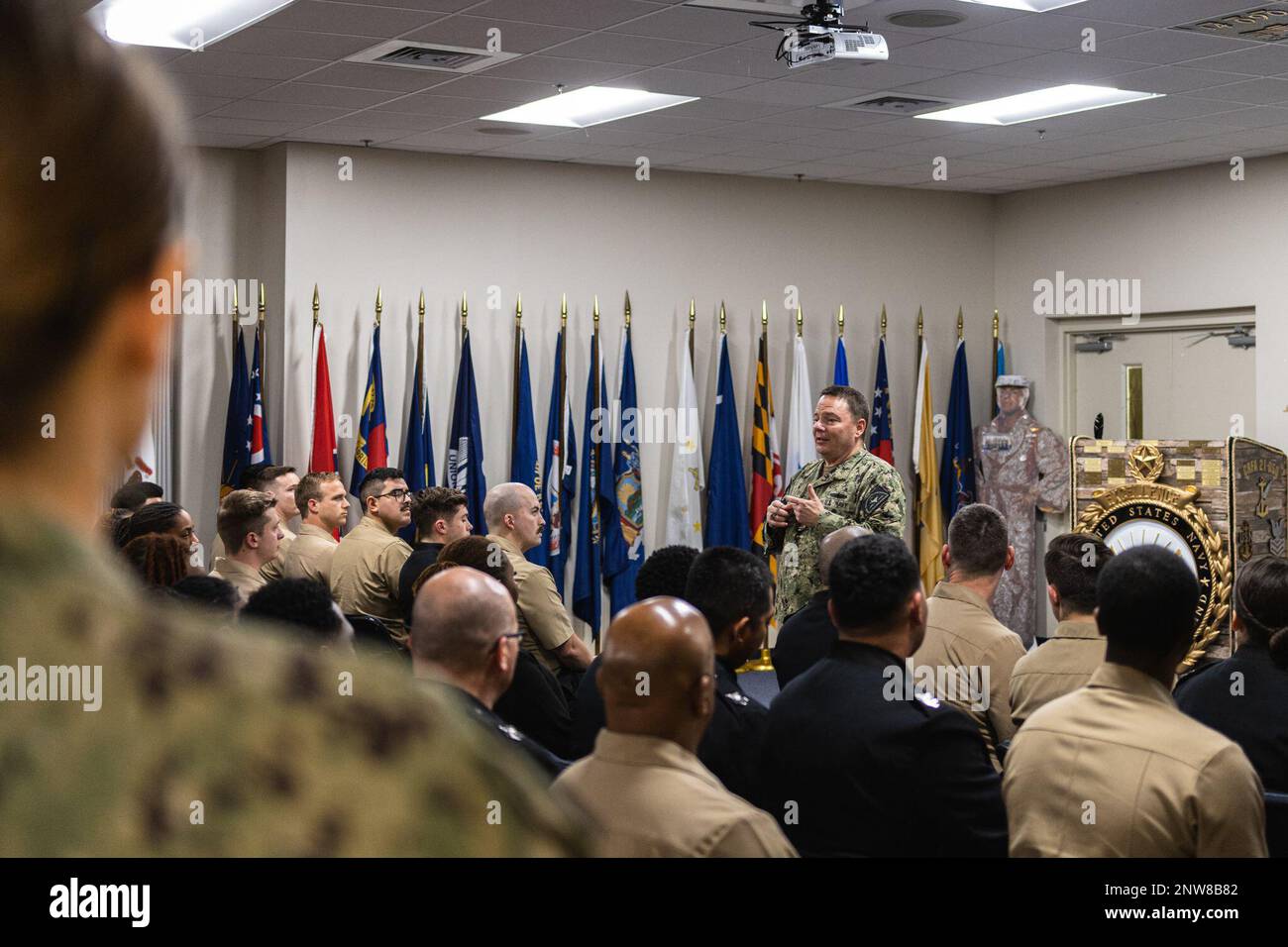 The Chief of Naval Personnel, Vice Adm. Rick Cheeseman, addresses ...