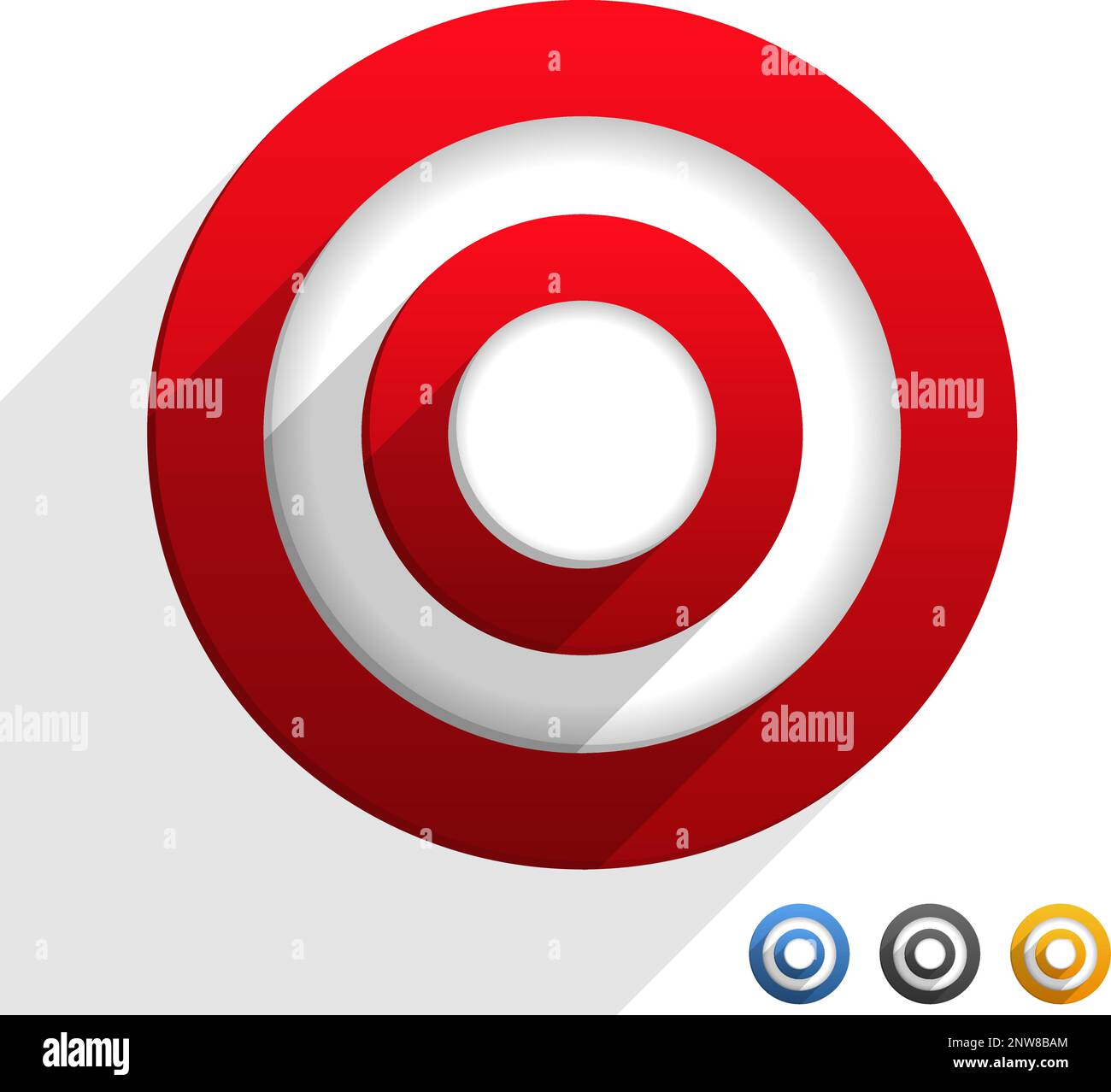Target with flat diagonal shadows, vector eps10 illustration Stock ...