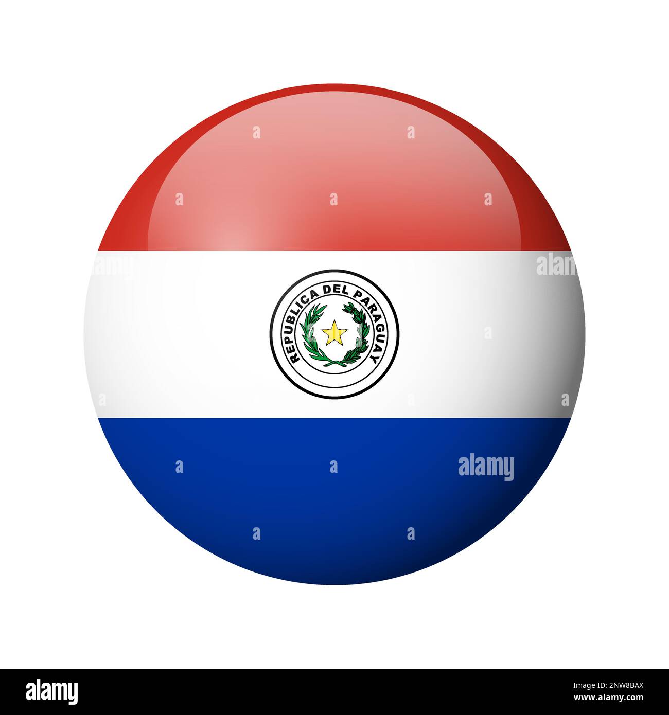 Paraguay flag - glossy circle badge. Vector icon Stock Vector Image & Art - Alamy