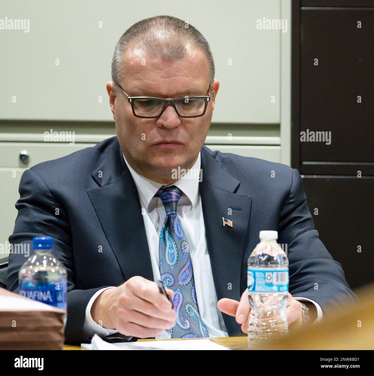 Former Chicago Police Detective David March, listens during his trial ...