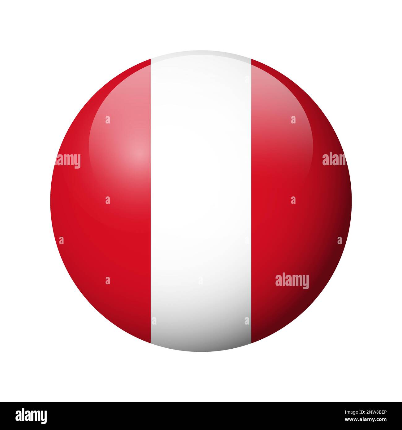 Flag peru round glossy icon hi-res stock photography and images - Alamy
