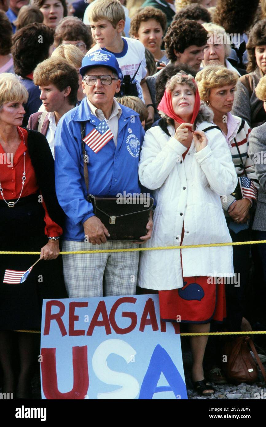 Reagan campaign train ride through Ohio October 1984 Photograph by ...