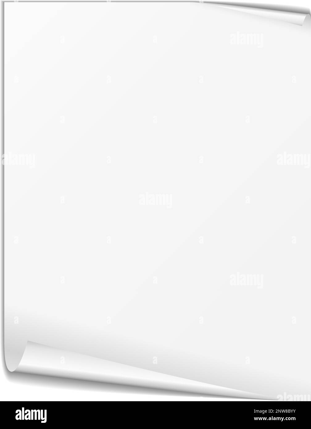 Blank white paper sheet on white background, vector eps10 illustration ...