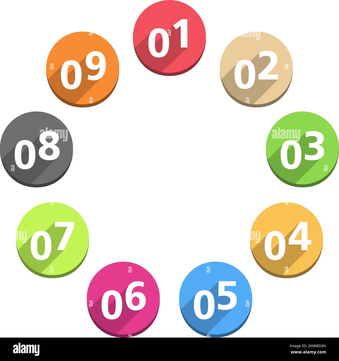 Circles with numbers, flat design, vector eps10 illustration Stock ...