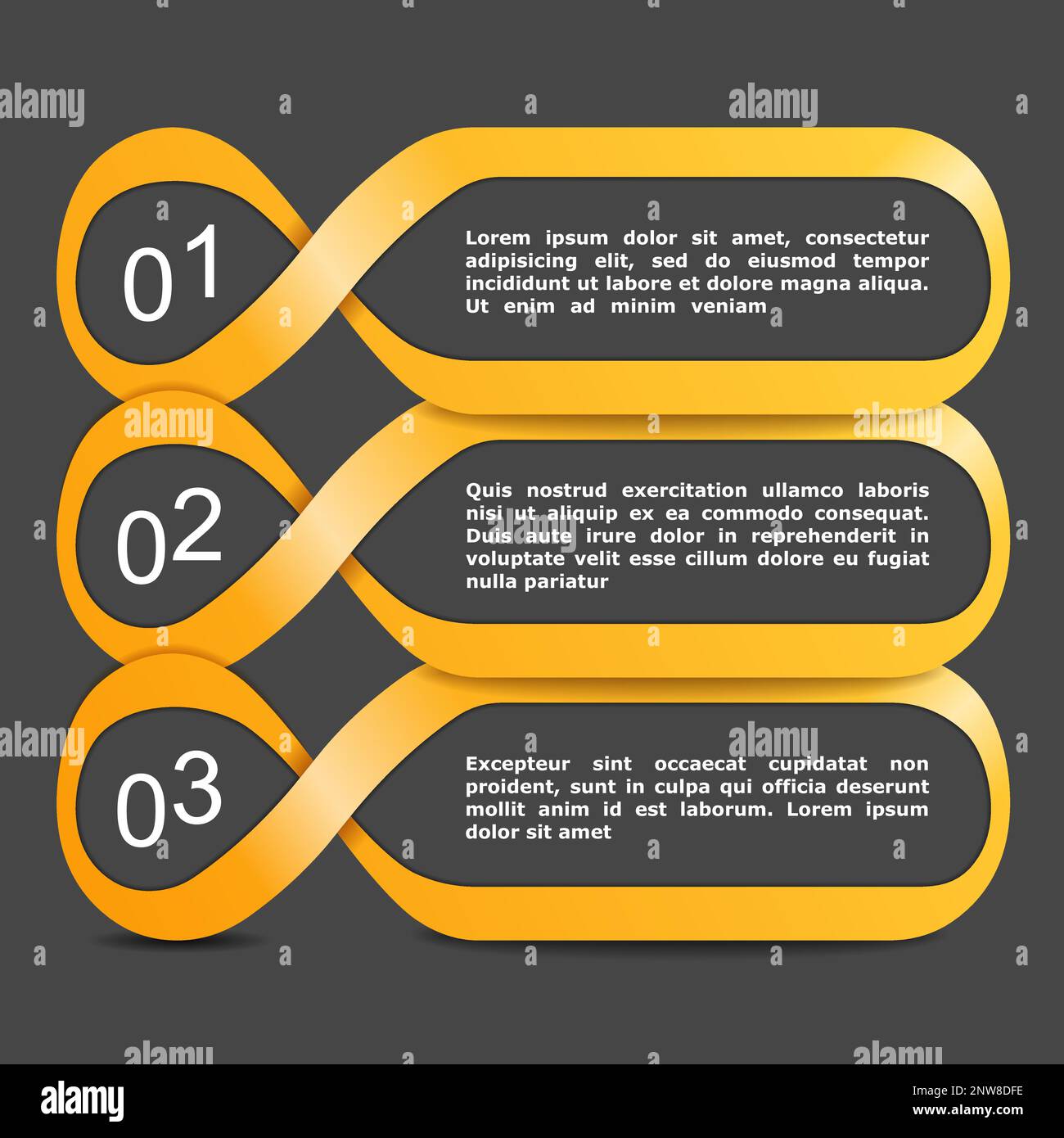 Orange design template with three elements, vector eps10 illustration ...