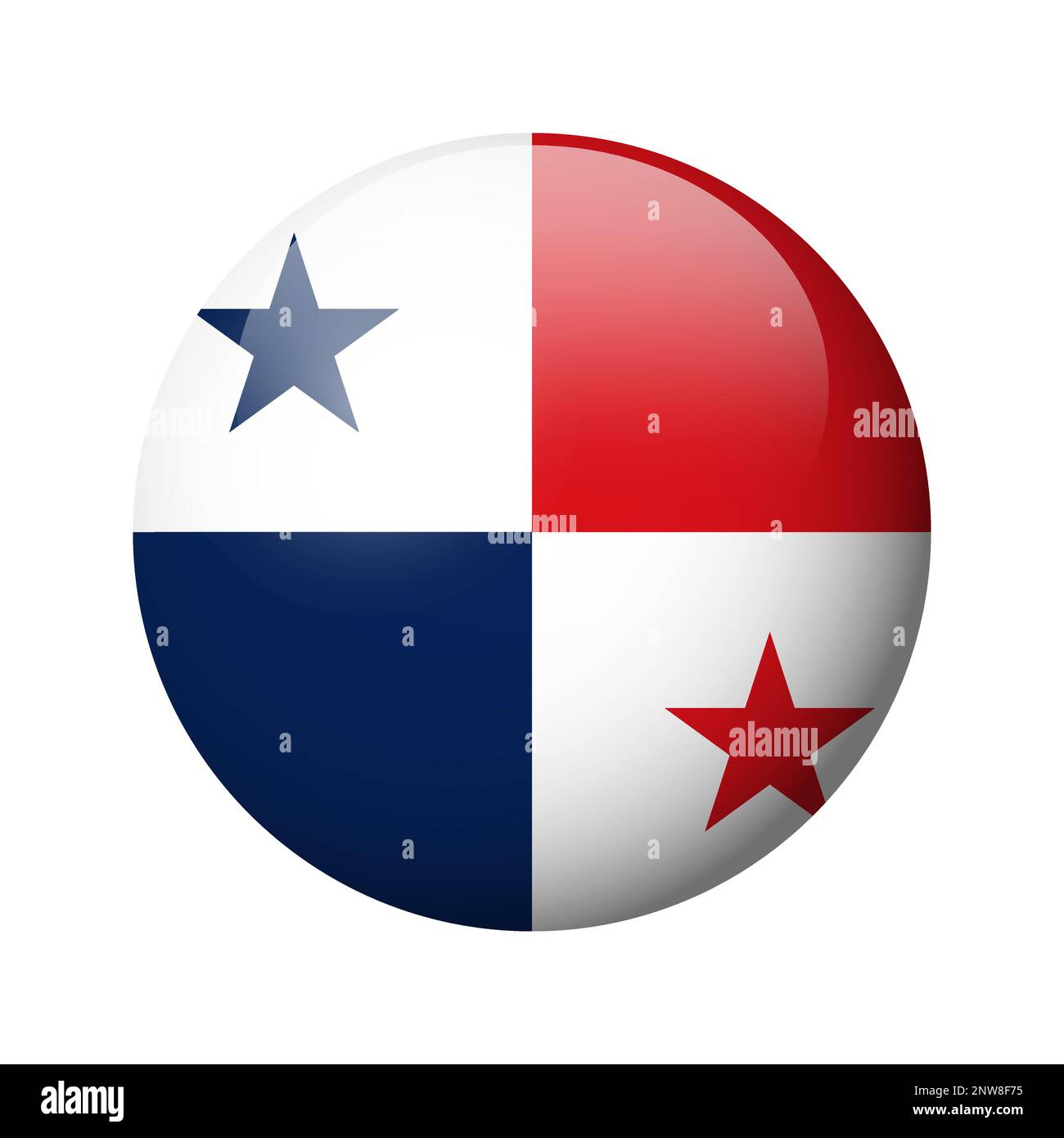 Panama flag - glossy circle badge. Vector icon Stock Vector Image & Art ...