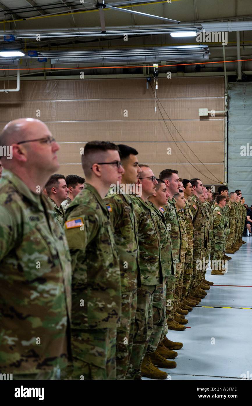 U.S. Army soldiers from the 106th Aviation Regiment take part in a ...