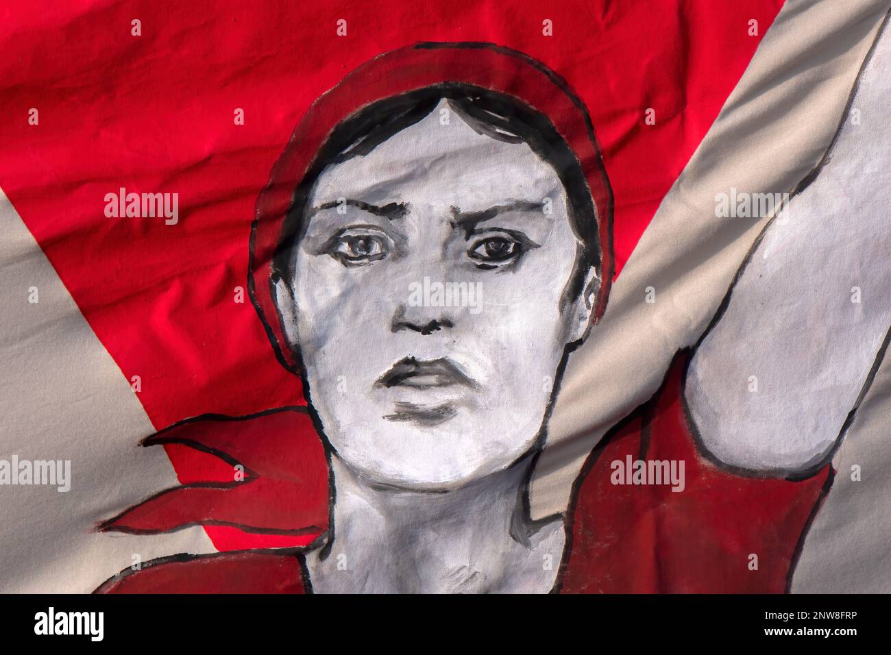 Detail Flag Never Fascism At Amsterdam The Netherlands 25-2-2023 Stock ...