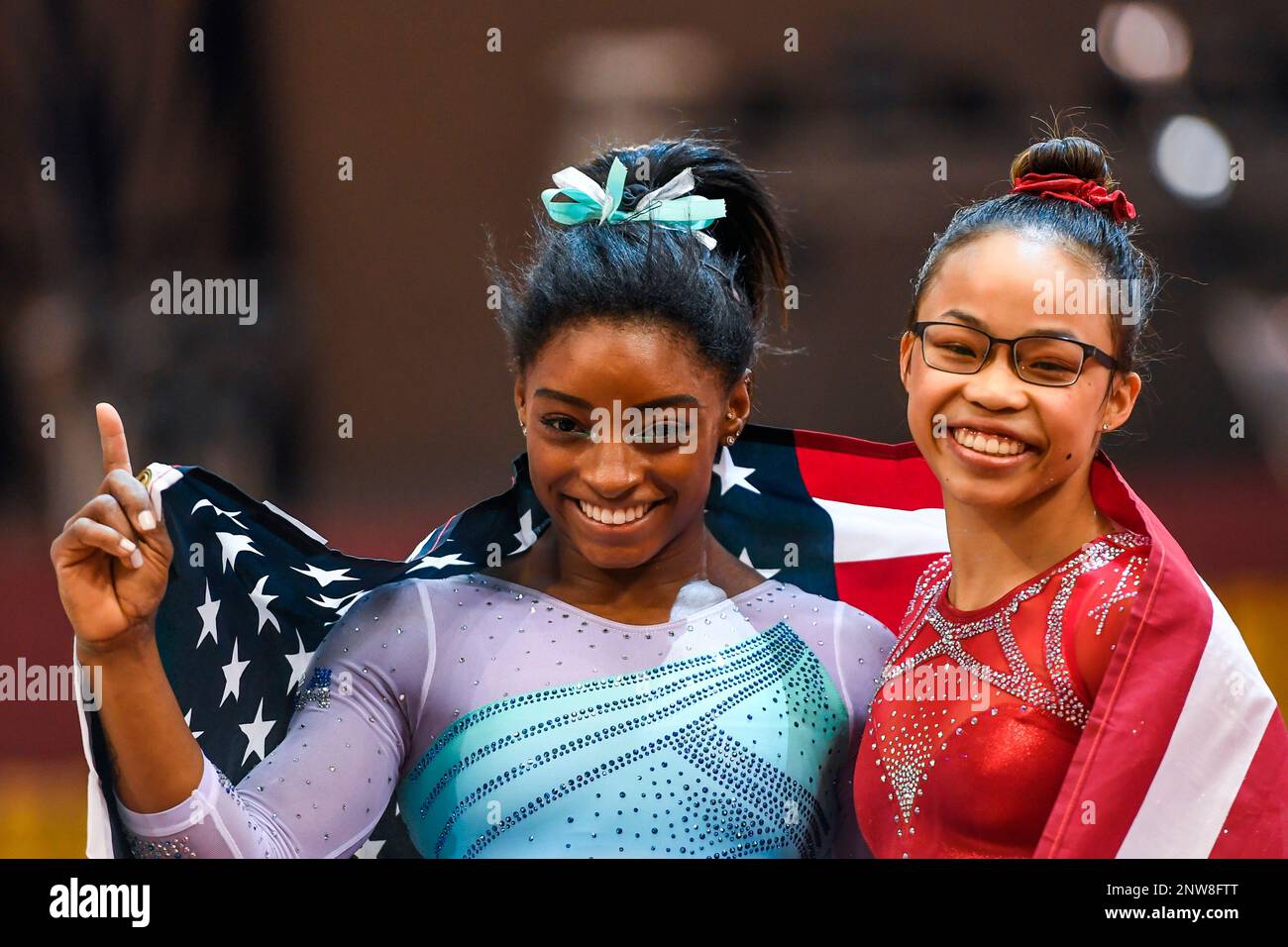 November 1, 2018 - Doha, Qatar - SIMONE BILES and MORGAN HURD pose for ...