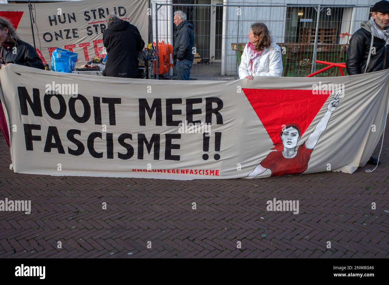 Flag Never Fascism At Amsterdam The Netherlands 25-2-2023 Stock Photo ...