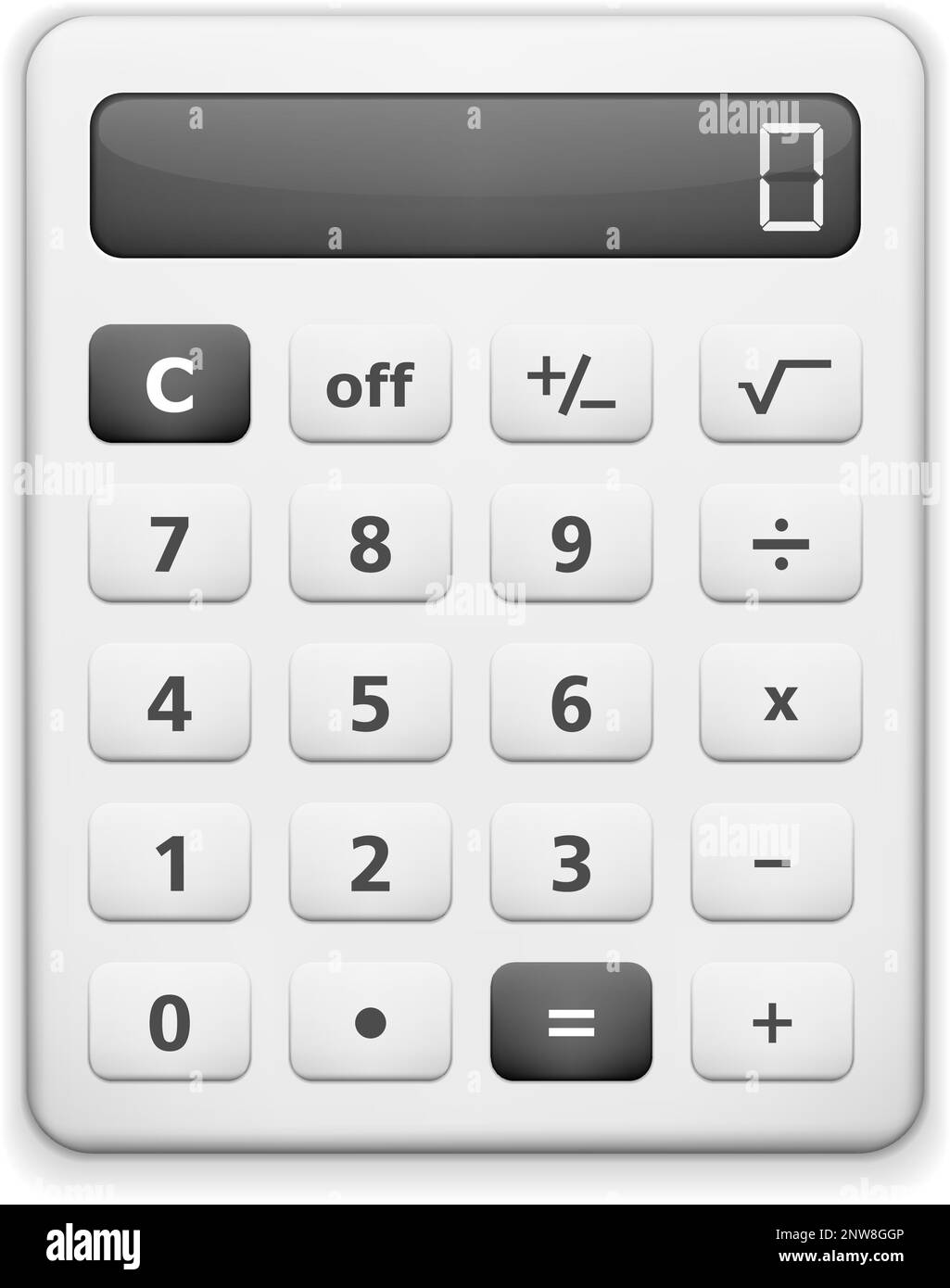 White calculactor on white background, vector eps10 illustration Stock ...