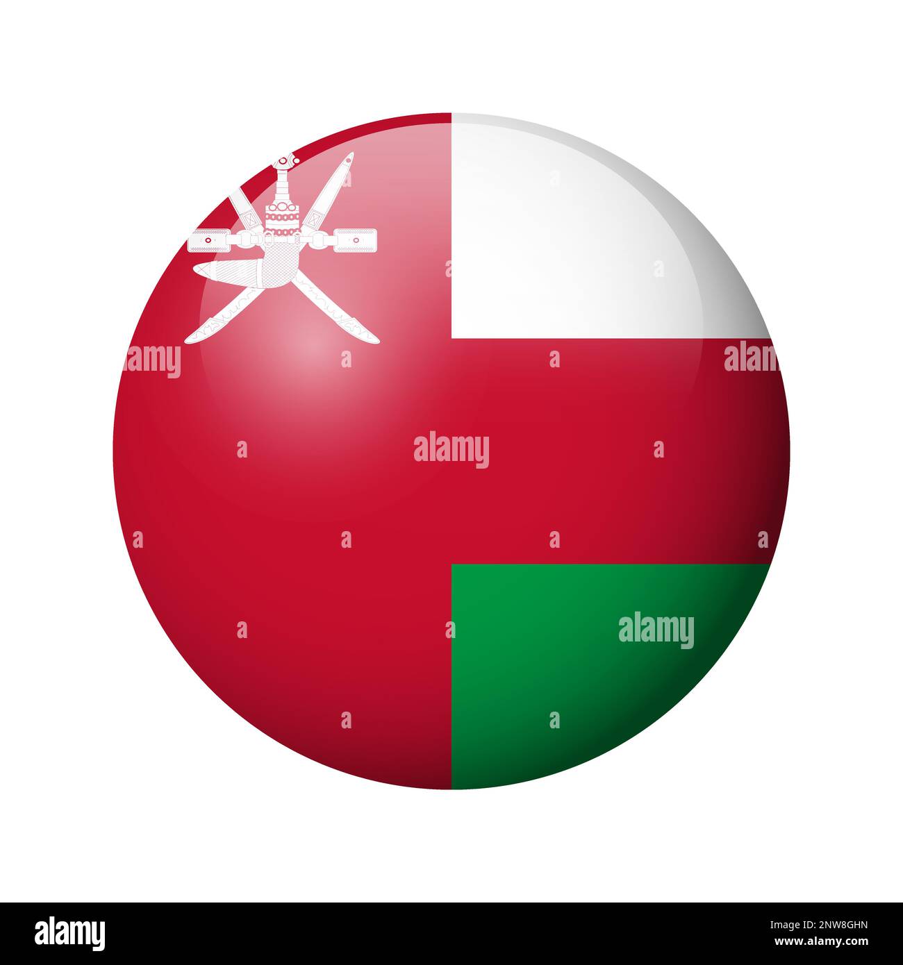 Oman flag - glossy circle badge. Vector icon Stock Vector Image & Art ...