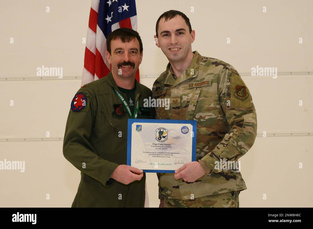 U.S. Air Force Maj. Cy Eckhardt, a 356th Fighter Squadron F-35A ...