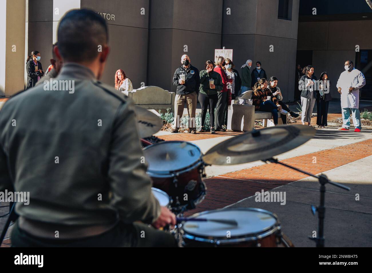 U.S. Marine Corps Lance Cpl. Lin Yu Chien, a drummer with Marine Corps ...