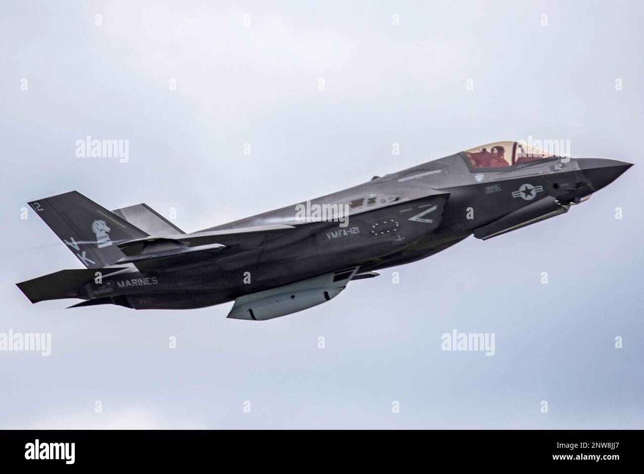 A U.S. Marine Corps F-35B Lightning II aircraft with Marine Fighter ...