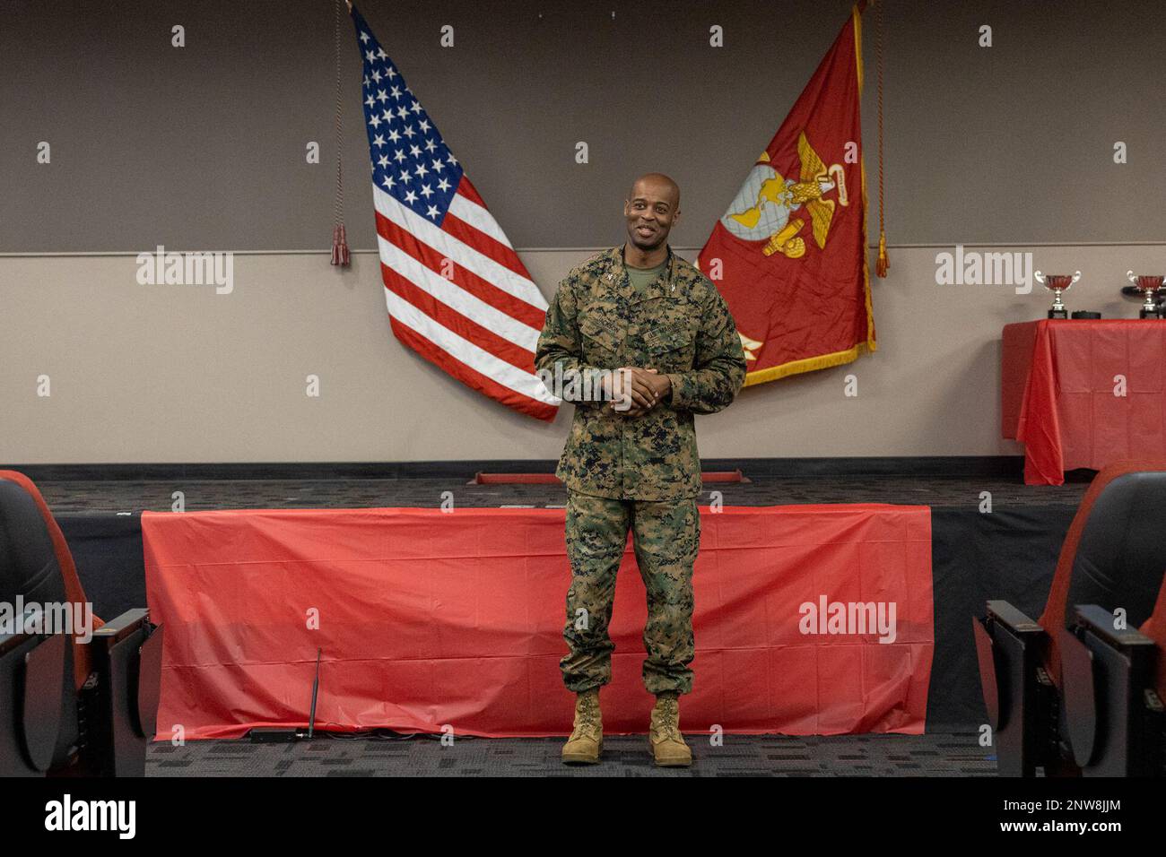 U.S. Marine Corps Col. Carlos Jackson, Commanding Officer of Weapons ...