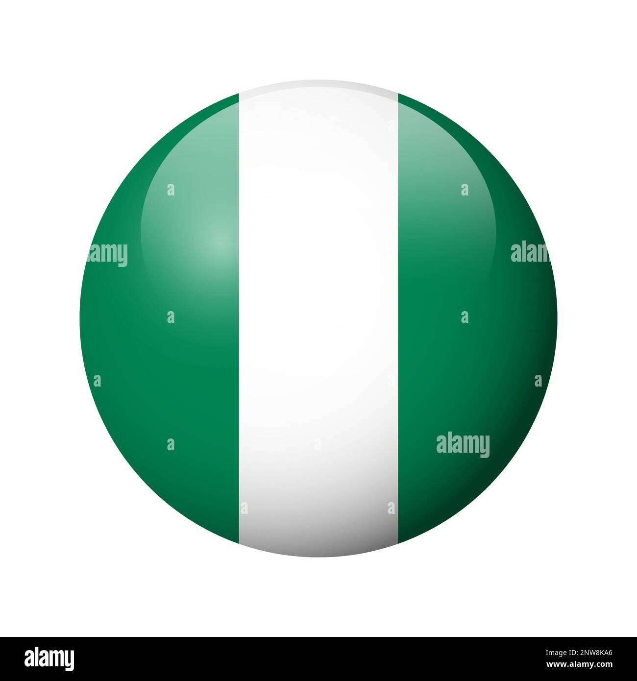 Nigeria flag - glossy circle badge. Vector icon Stock Vector Image ...