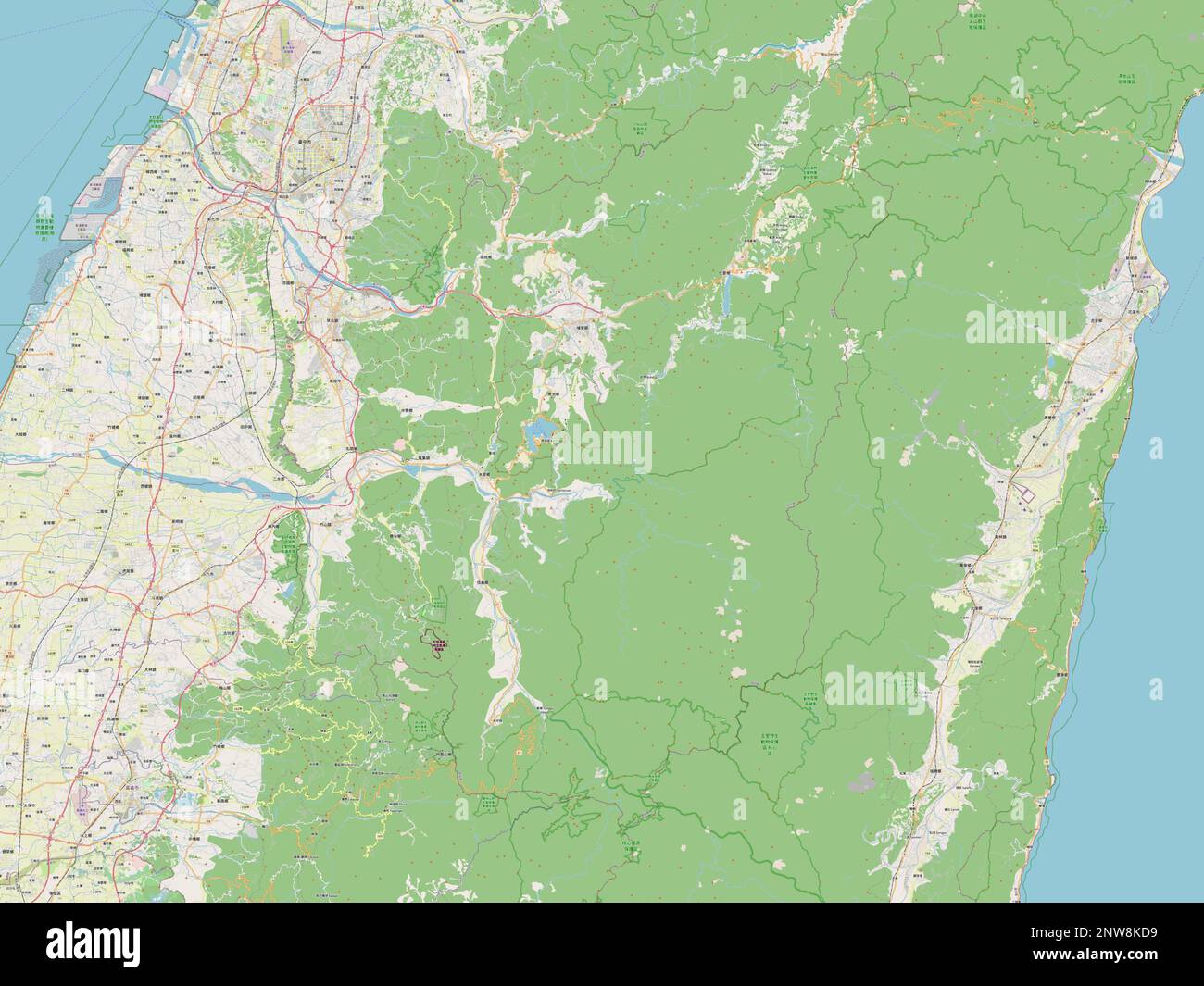 Nantou, county of Taiwan. Open Street Map Stock Photo - Alamy