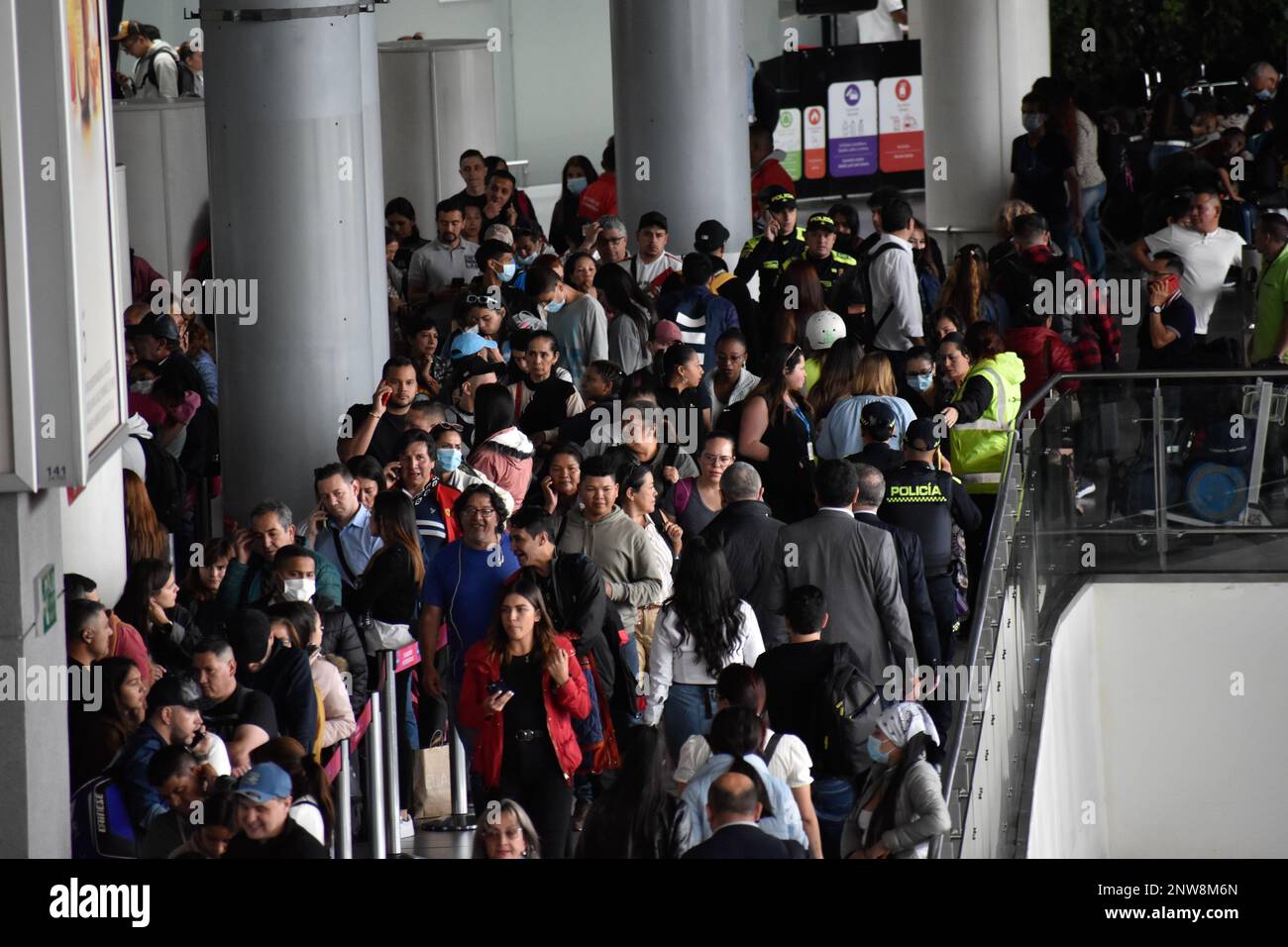 Bogota, Colombia, Tuesday, Feb. 28, 2023. Stranged passengers make ...