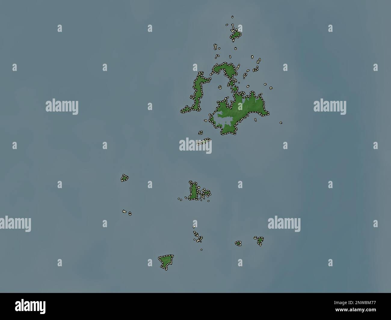 Penghu, county of Taiwan. Elevation map colored in wiki style with ...