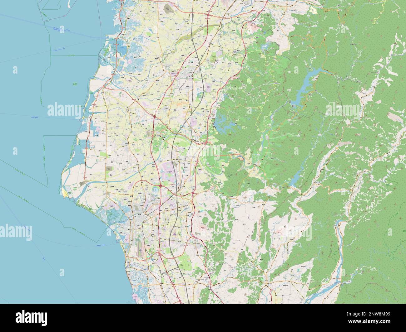 Tainan, special municipality of Taiwan. Open Street Map Stock Photo - Alamy