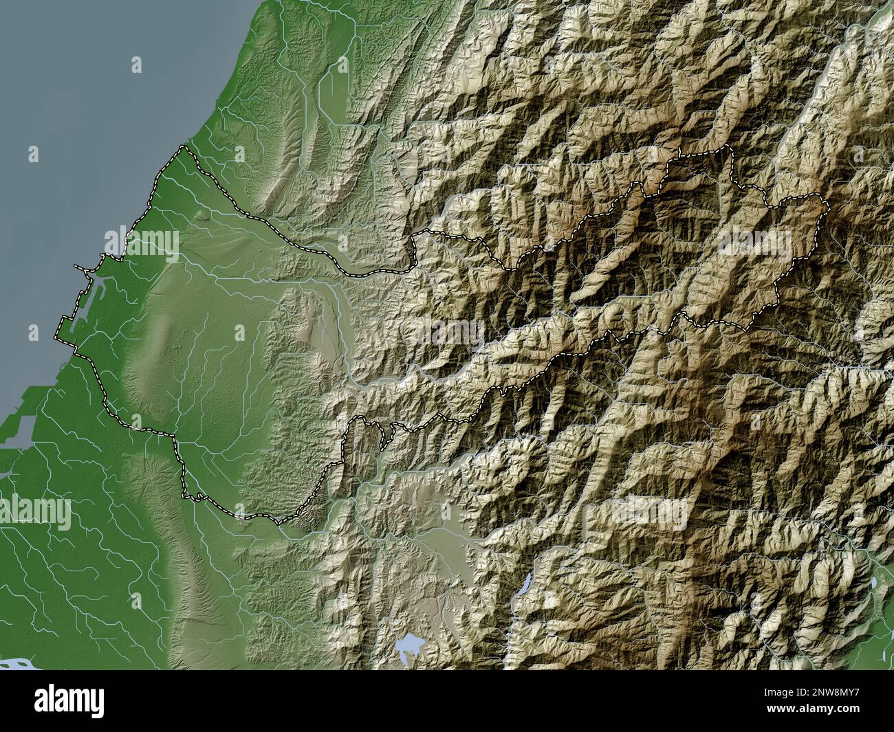 Taichung, special municipality of Taiwan. Elevation map colored in wiki ...