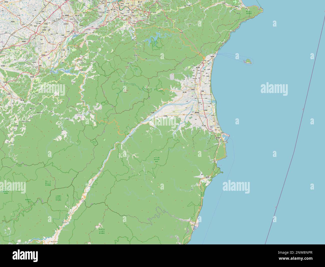 Yilan, county of Taiwan. Open Street Map Stock Photo - Alamy