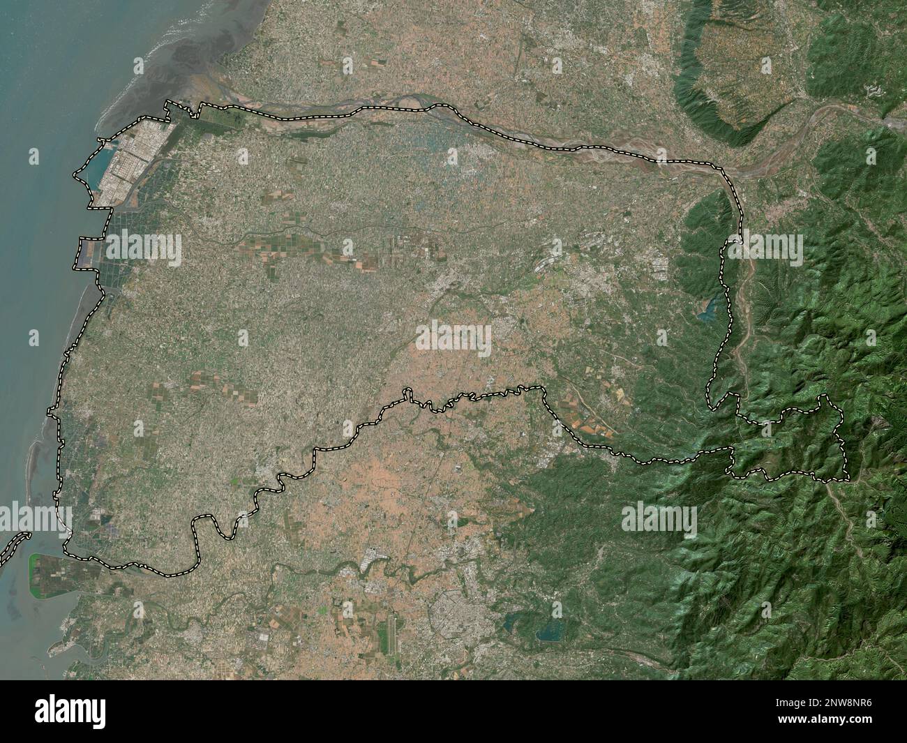 Yulin, county of Taiwan. Low resolution satellite map Stock Photo - Alamy