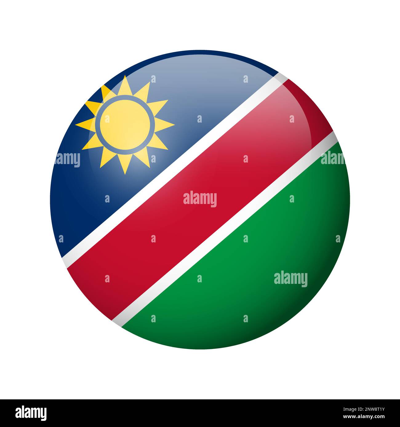 Namibia flag - glossy circle badge. Vector icon Stock Vector Image ...