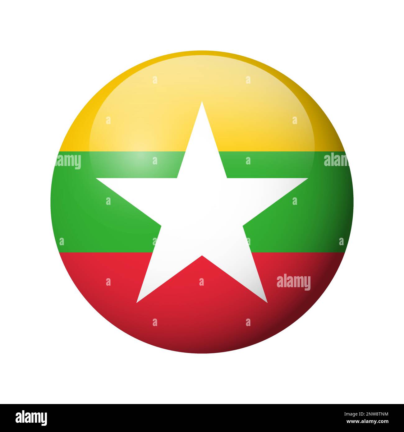 Myanmar flag - glossy circle badge. Vector icon Stock Vector Image ...