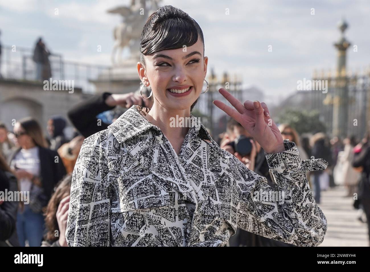 Deva Cassel poses for photographers upon arrival at the Christian Dior ...