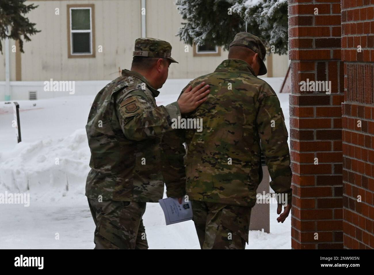 CMSgt. Rudy Gamez, command chief of the 20th Air Force, walks with ...