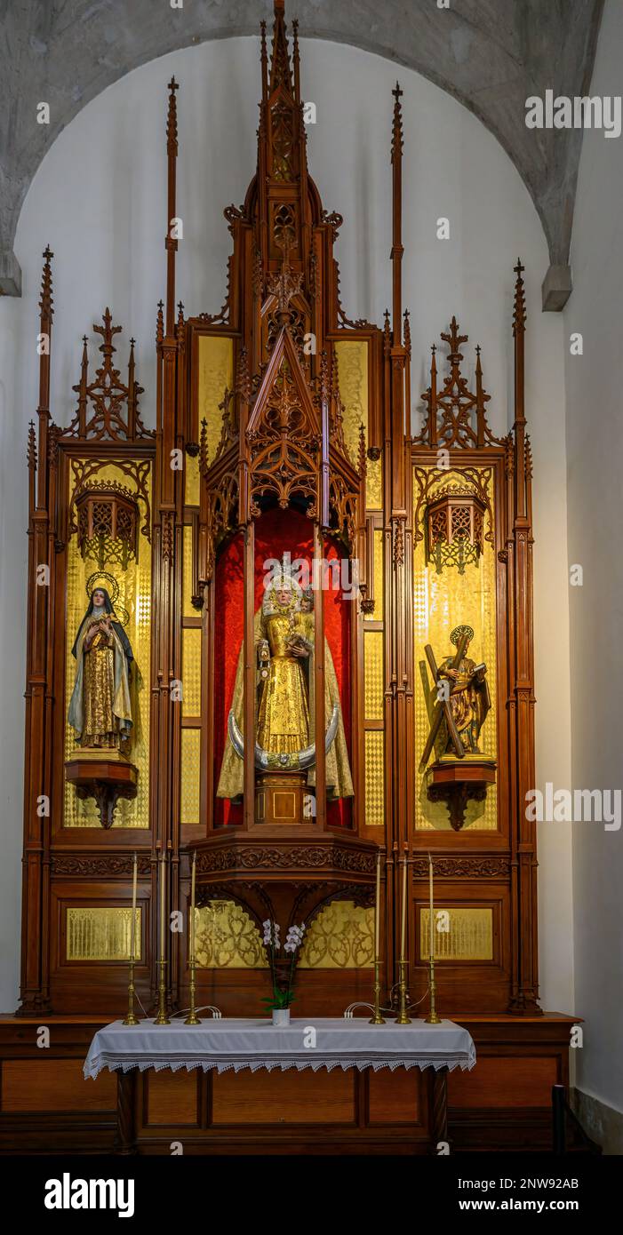 The 1619 Neo-gothic Altarpiece of the Our Lady of Mount Carmel, with ...