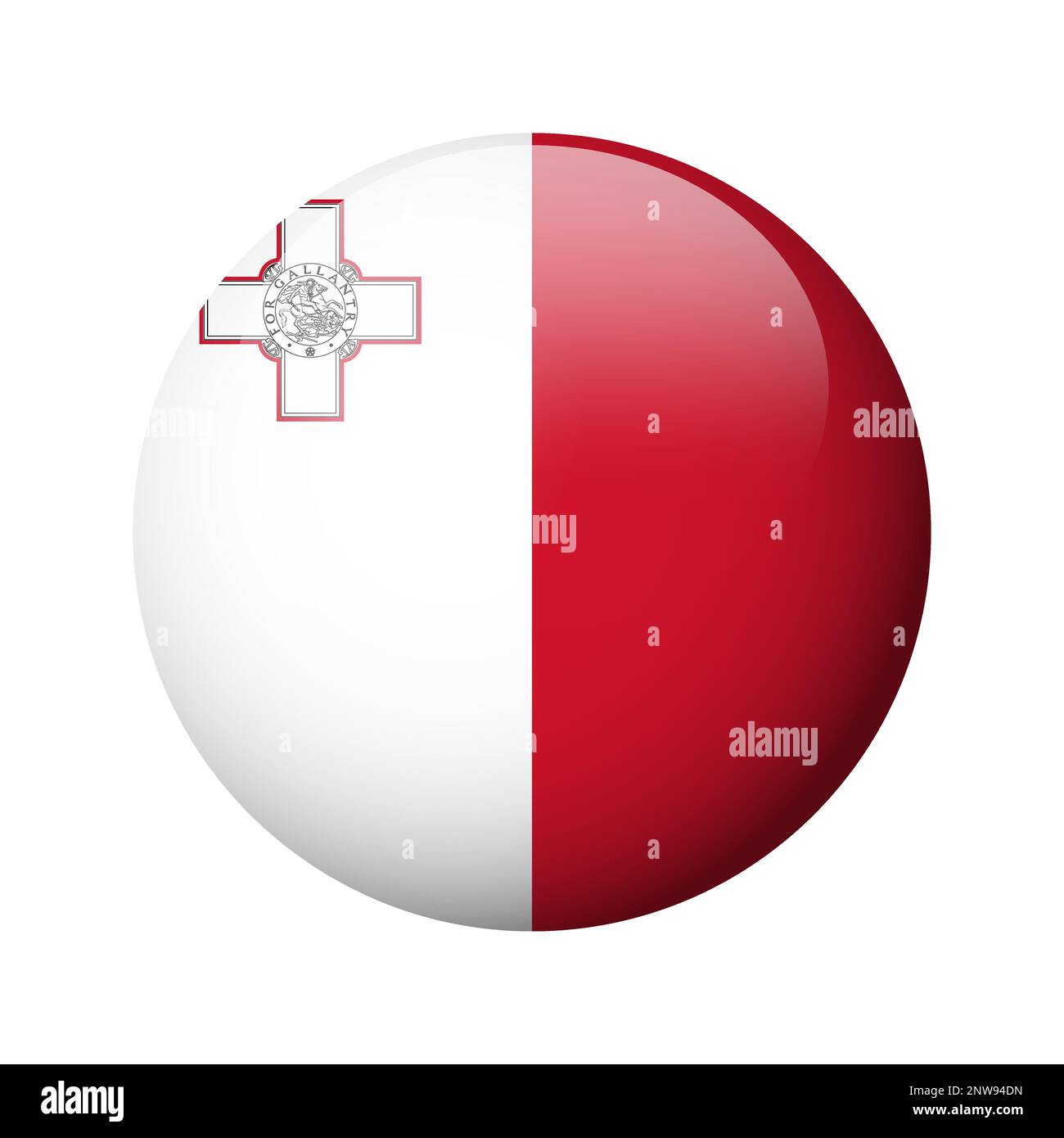 Malta flag - glossy circle badge. Vector icon Stock Vector Image & Art - Alamy
