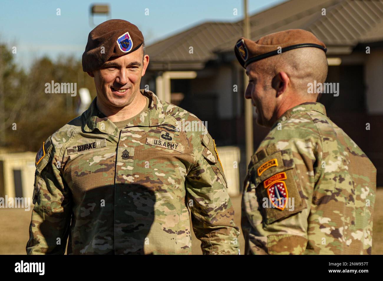 Cmd. Sergeant Major Michael Burke relinquishes responsibility as the Brigade Command Sergeant ...