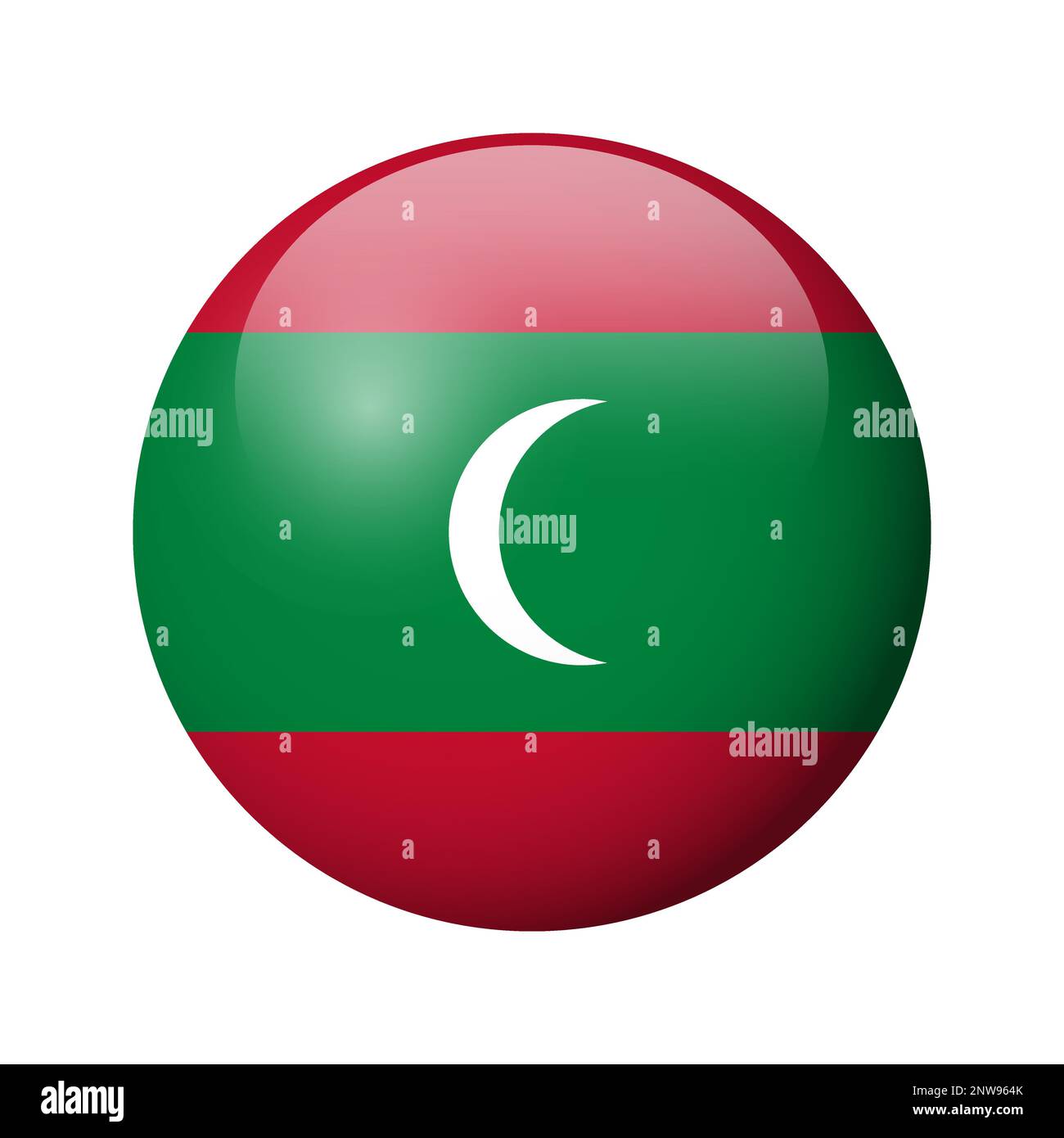 Maldives flag - glossy circle badge. Vector icon Stock Vector Image & Art - Alamy