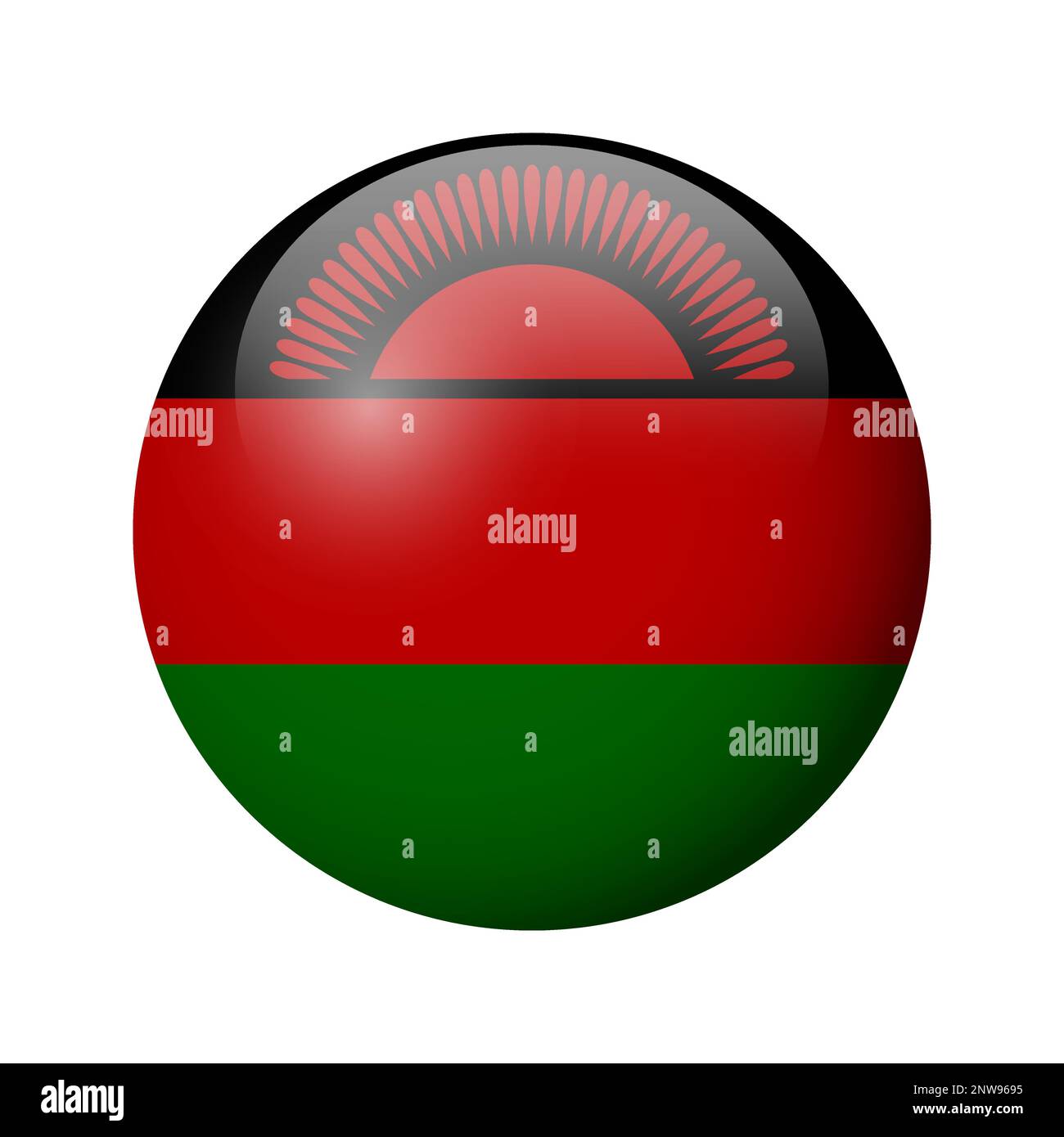 Malawi flag - glossy circle badge. Vector icon Stock Vector Image & Art ...