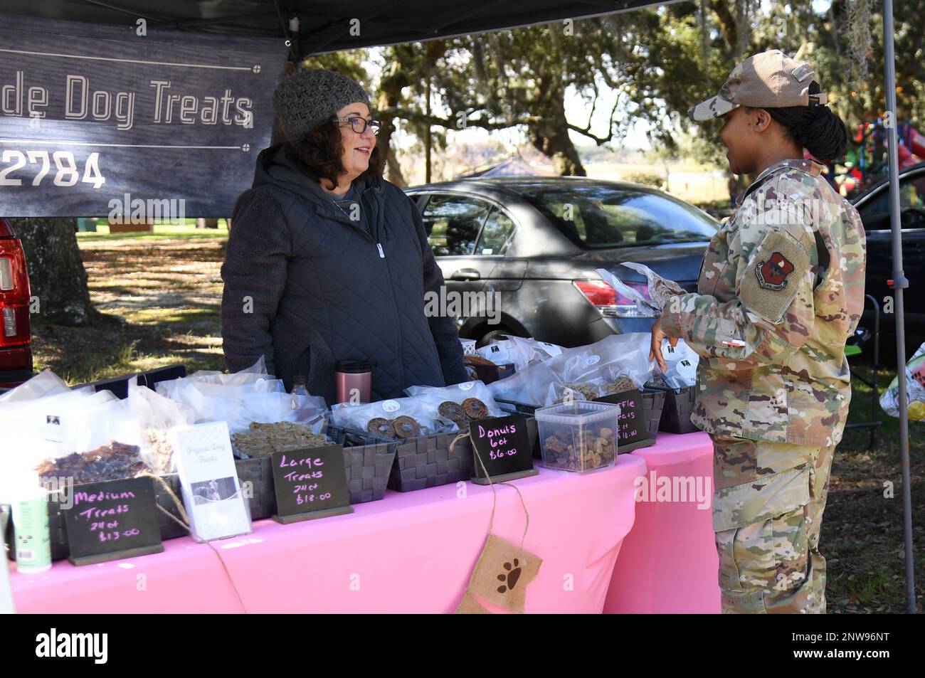 Angela Monday, Monday's Homemade Dog Treats owner, provides product ...