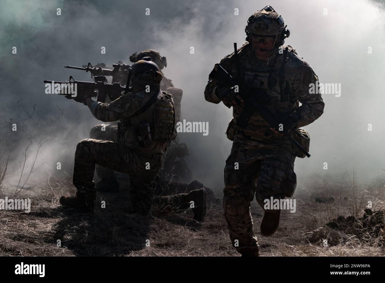 Special Tactics operators engage enemies during a training scenario in ...