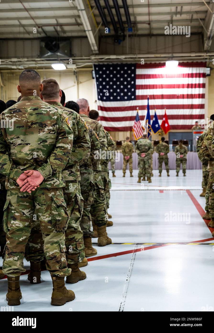 U.S. Army soldiers from the 106th Aviation Regiment take part in a ...