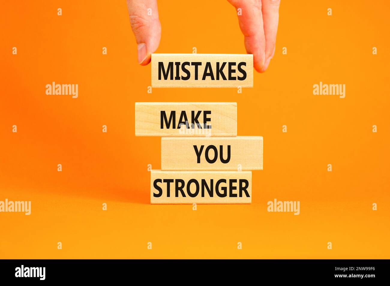 Mistake make stronger symbol. Concept words Mistakes make you stronger ...